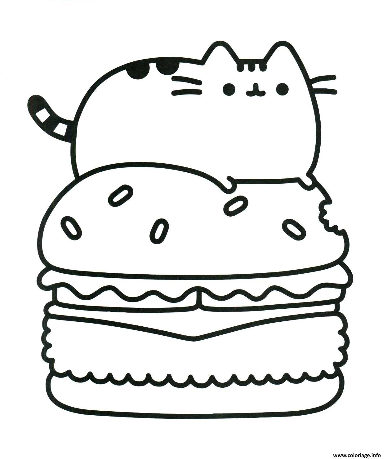 Coloriage Pusheen Hamburger Food dessin Coloriage Pusheen Hamburger Food dessin