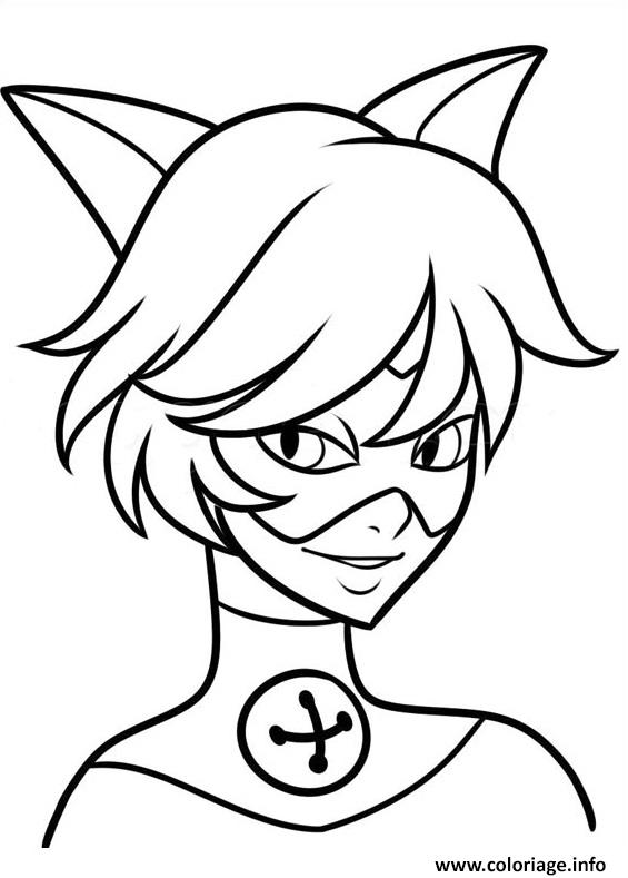 Coloriage chat noir de miraculous ladybug - JeColorie.com Coloriage chat noir de miraculous ladybug - JeColorie.com