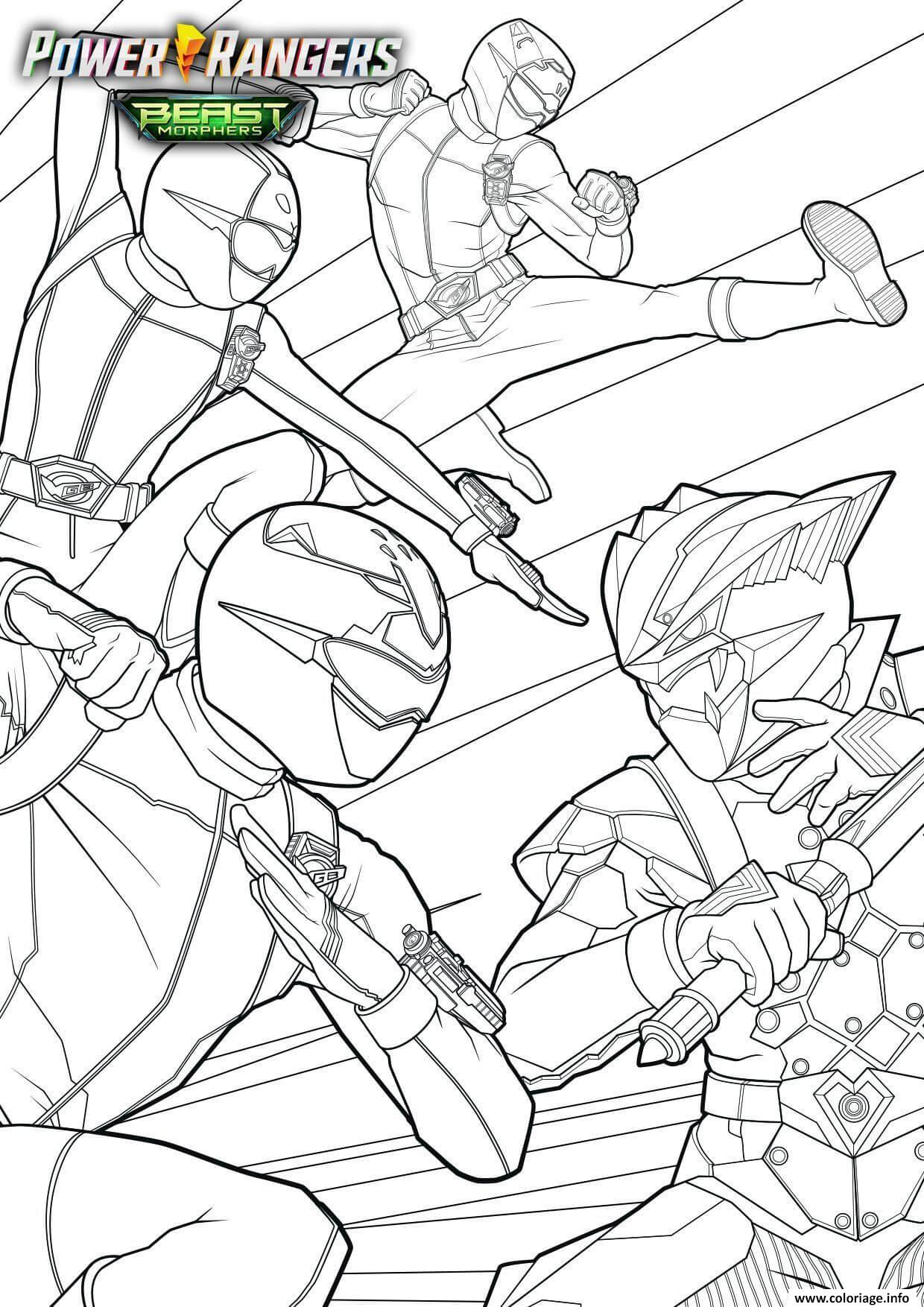 Coloriage power rangers beast morphers beast morphers en mode attaque ...