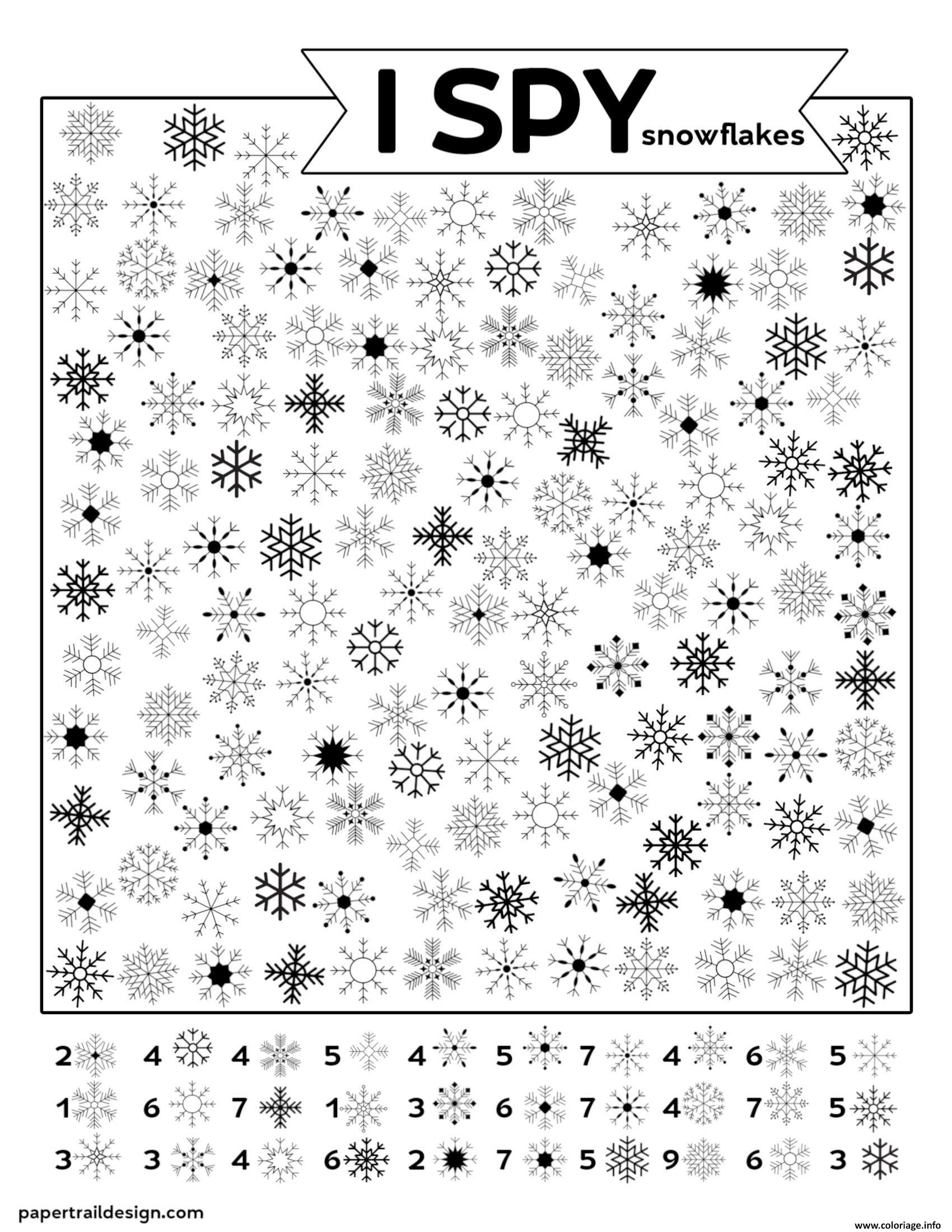 Coloriage Flocon De Neige Cherche Et Trouve JeColorie